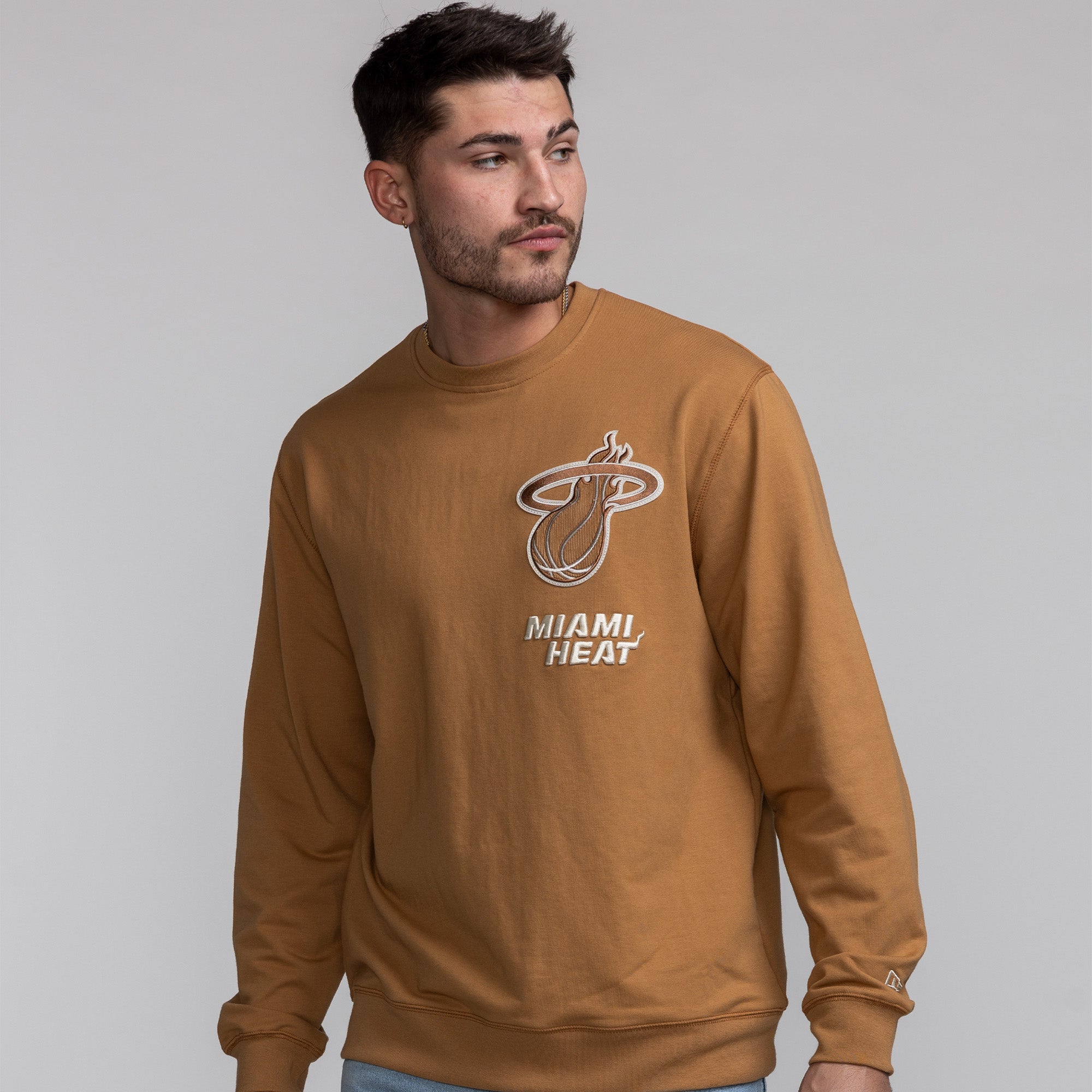 New Era Miami HEAT Tan Crewneck | Miami HEAT | Apparel