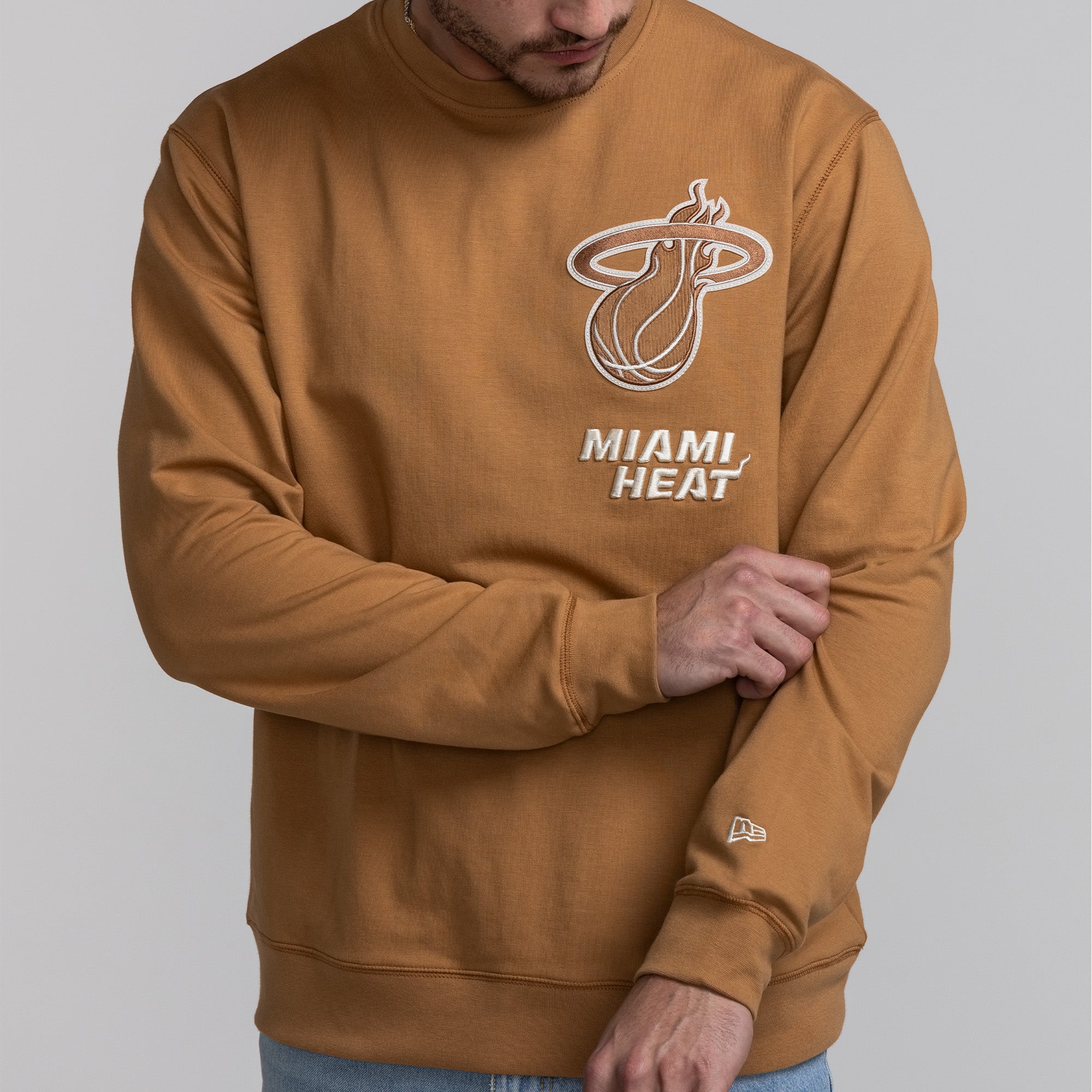 New Era Miami HEAT Tan Crewneck | Miami HEAT | Apparel