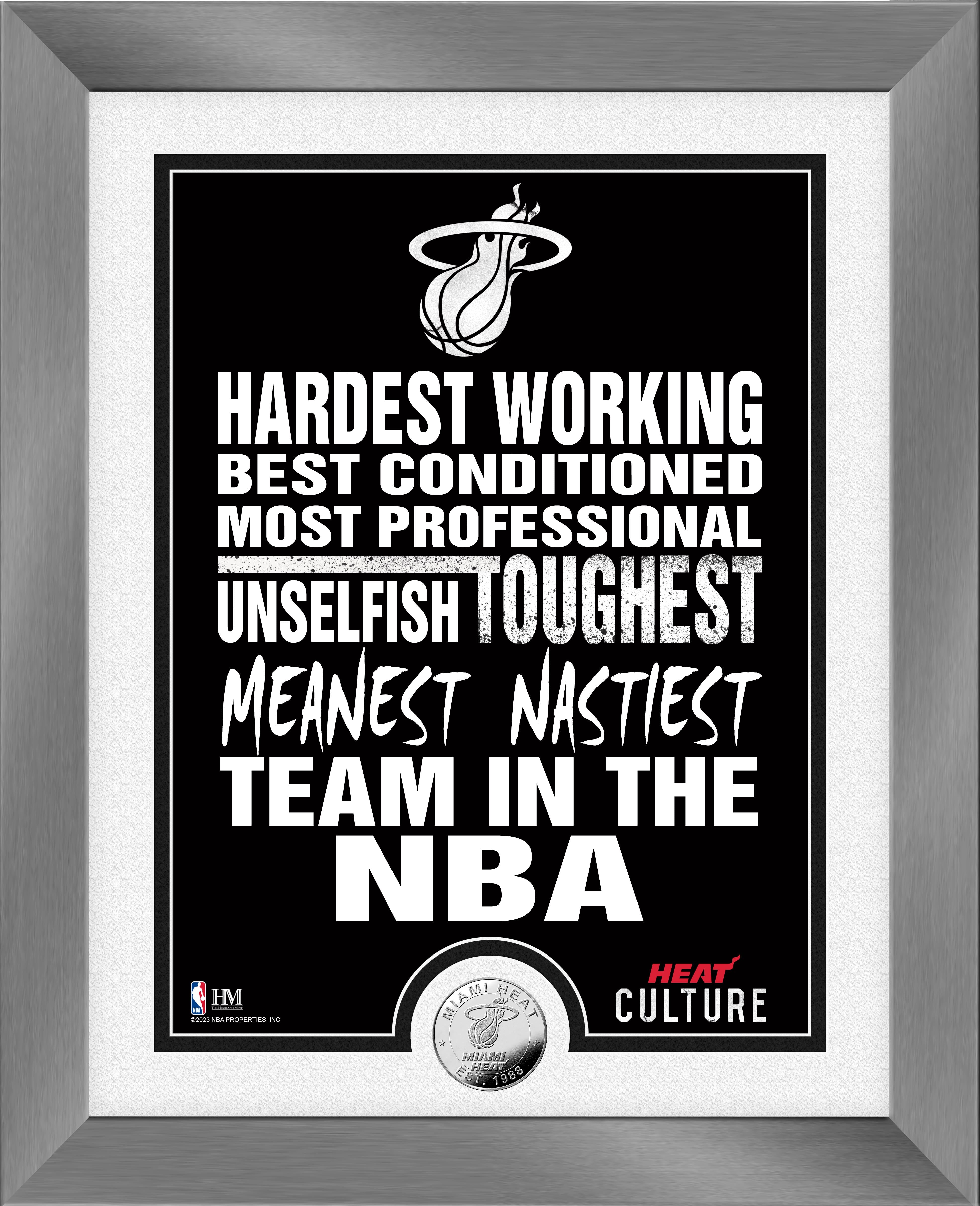 HEAT Culture Mantra Silver Coin 13" x 16" Photo Mint – Miami HEAT Store