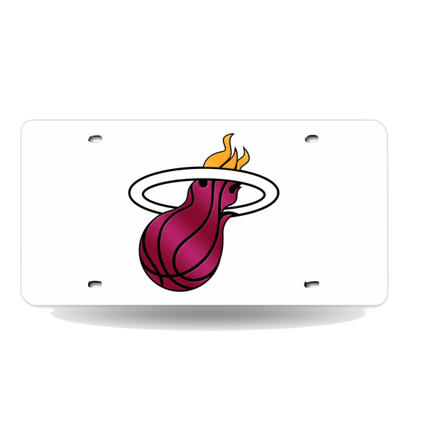Miami HEAT White Laser Cut License Plate – Miami HEAT Store